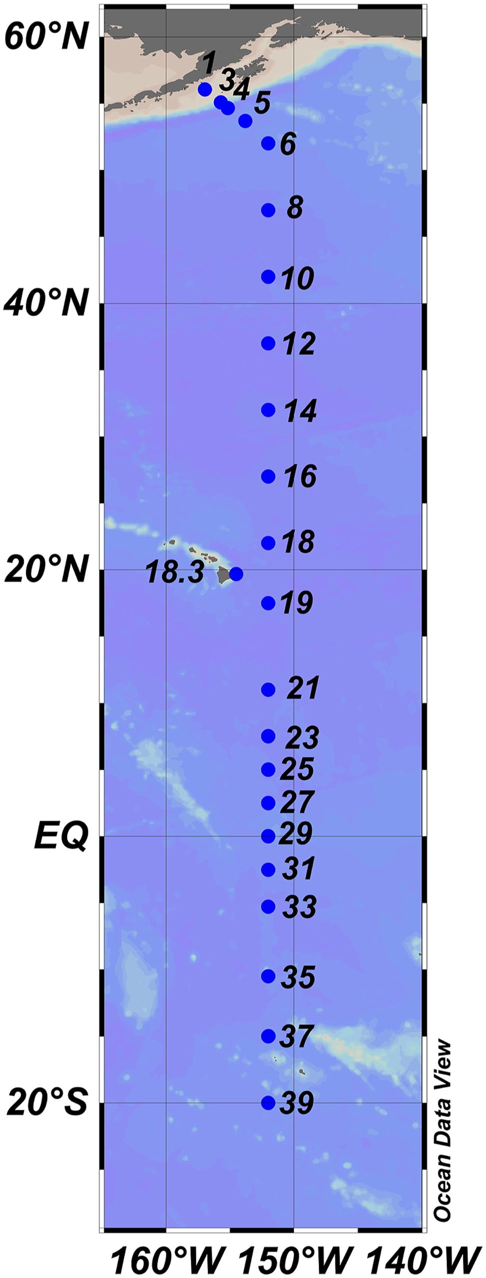 North-South radium-228 section in the Pacific Ocean – GEOTRACES