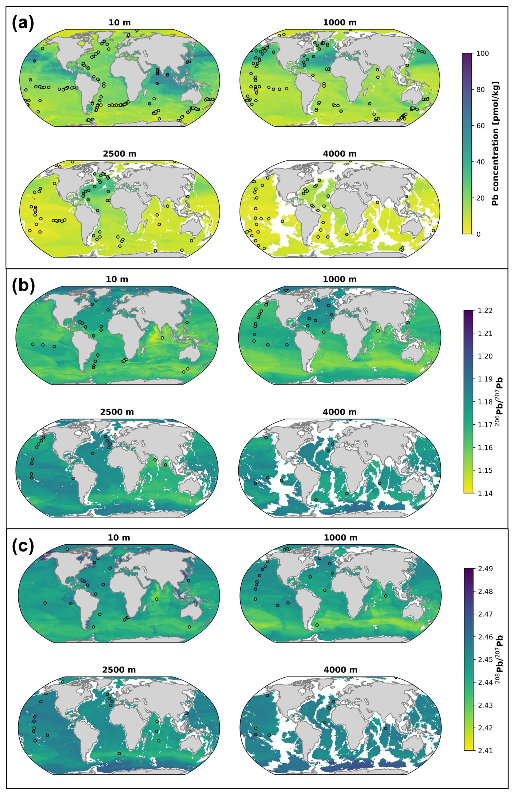Oceanic lead concentrations and isotopes mapped using explainable ...